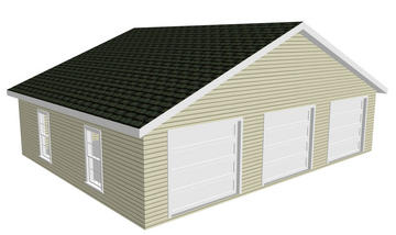 28' x 36' Three Car Garage - Garages - Custom Modular Direct